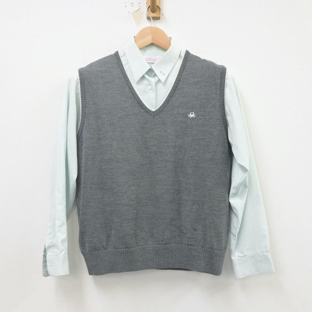 【中古制服】北海道 北広島西高等学校 女子制服 2点（ニットベスト・シャツ）sf023130【リサイクル学生服】 中古制服通販パレイド
