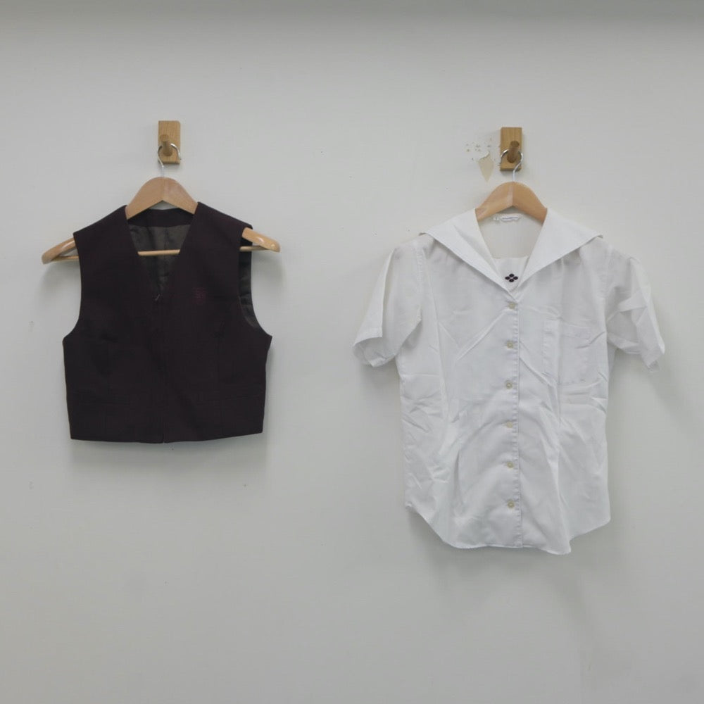 【中古制服】群馬県 共愛学園高等学校 女子制服 2点（ベスト・シャツ）sf023709【リサイクル学生服】 中古制服通販パレイド