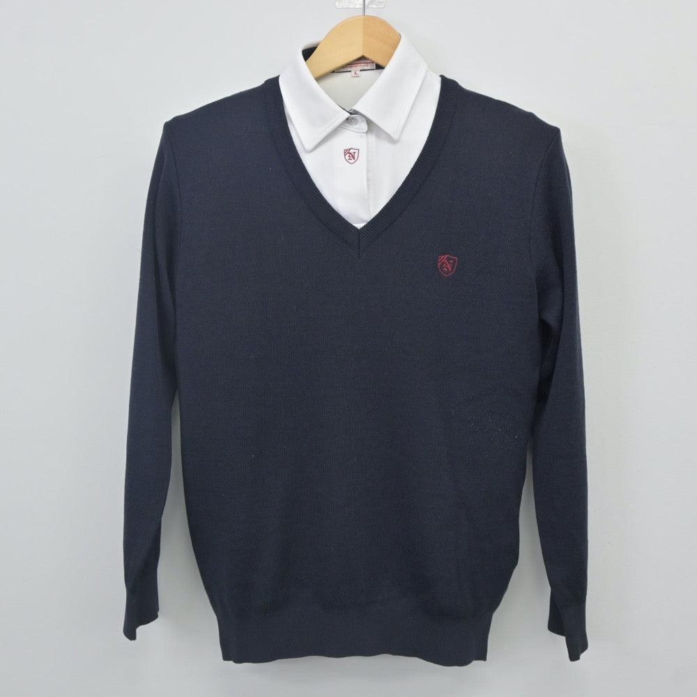 【中古制服】大阪府 南郷中学校 女子制服 2点（ニット・シャツ）sf023881【リサイクル学生服】 中古制服通販パレイド