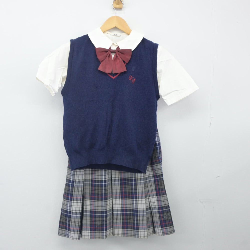 【中古制服】埼玉県 浦和学院高等学校 女子制服 4点（ニットベスト・シャツ・スカート）sf024197【リサイクル学生服】 中古制服通販パレイド