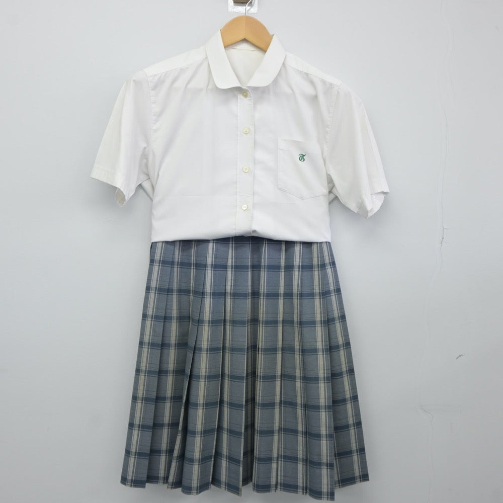 【中古制服】山口県 田部高等学校 女子制服 2点（シャツ・スカート）sf024531【リサイクル学生服】 中古制服通販パレイド