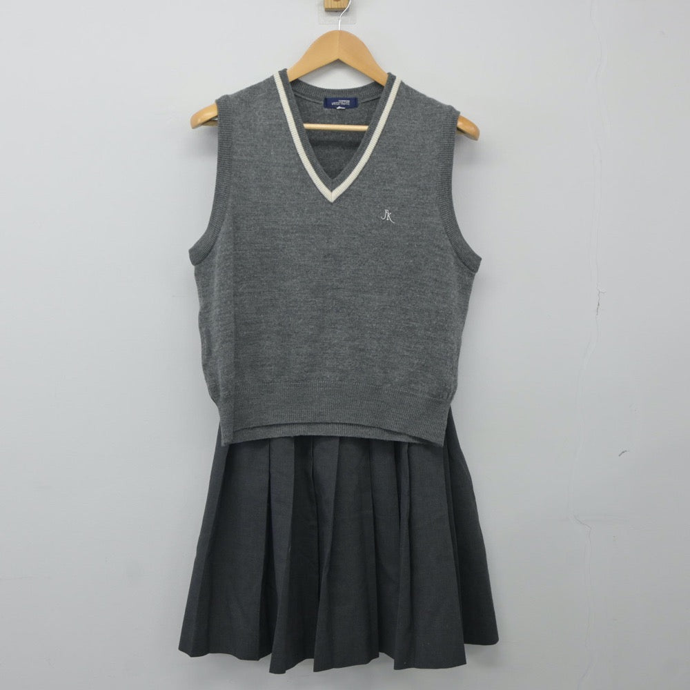 【中古制服】福岡県 福岡海星女子学院高等学校 女子制服 3点（ニットベスト・スカート）sf024599【リサイクル学生服】 中古制服通販パレイド