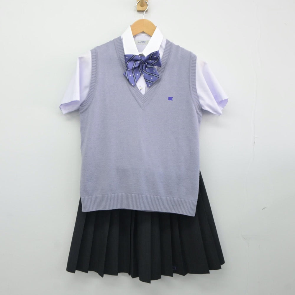 【中古制服】宮城県 仙台東高等学校 女子制服 4点（ニットベスト・シャツ・スカート）sf024665【リサイクル学生服】 中古制服通販パレイド