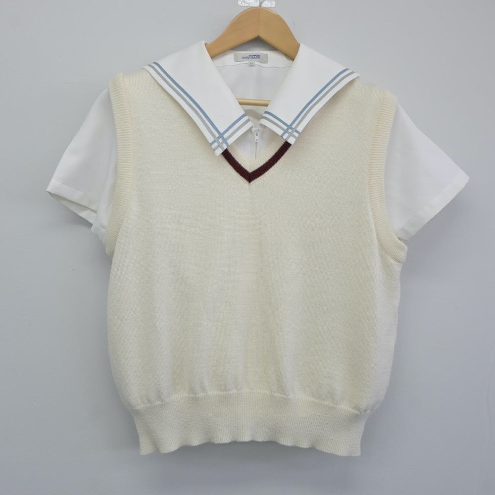 【中古制服】秋田県 秋田令和高等学校 女子制服 2点(セーラー服・ニットベスト)sf024786【リサイクル学生服】 中古制服通販パレイド