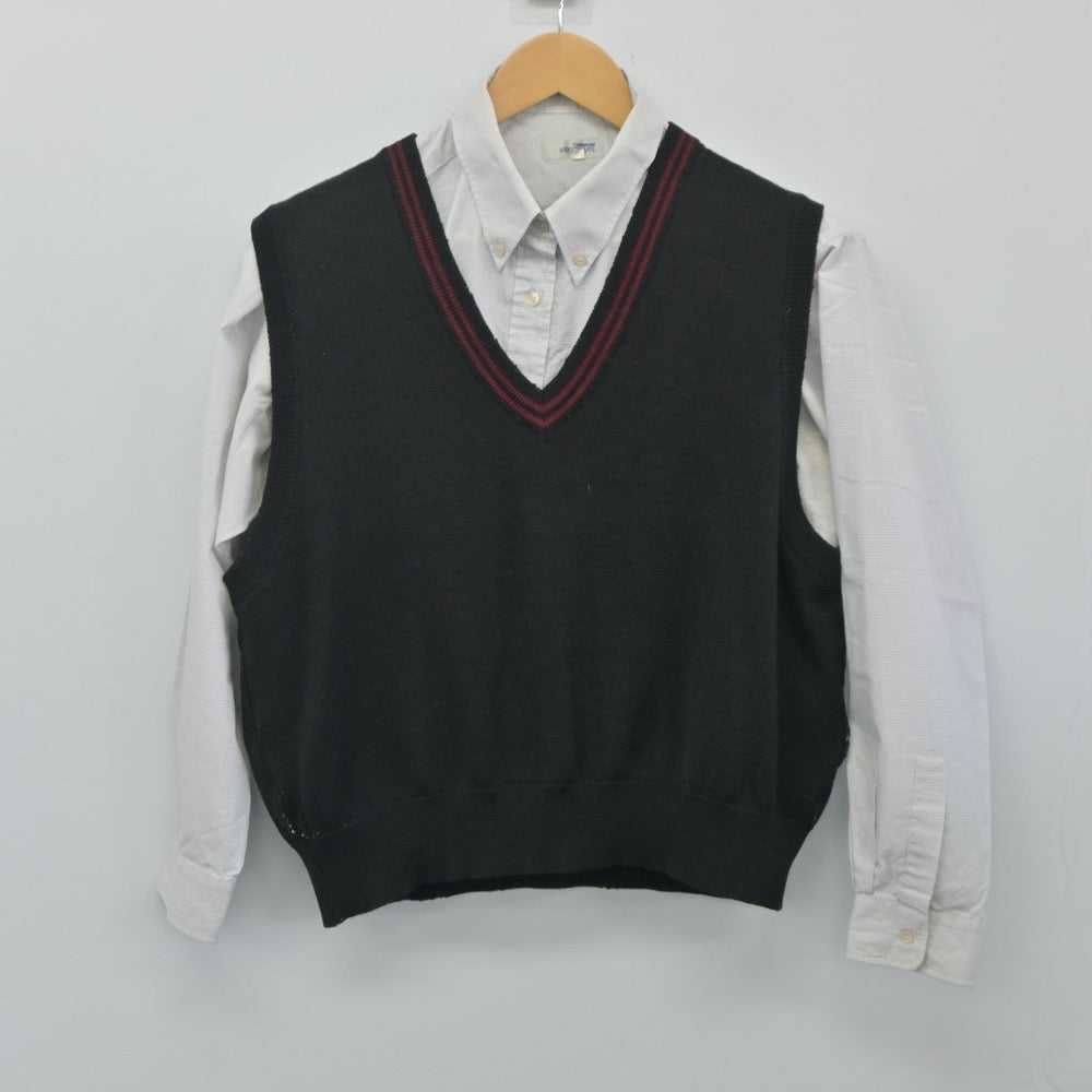 【中古制服】福島県 本宮高等学校 女子制服 2点（ニットベスト・シャツ）sf024848【リサイクル学生服】 中古制服通販パレイド