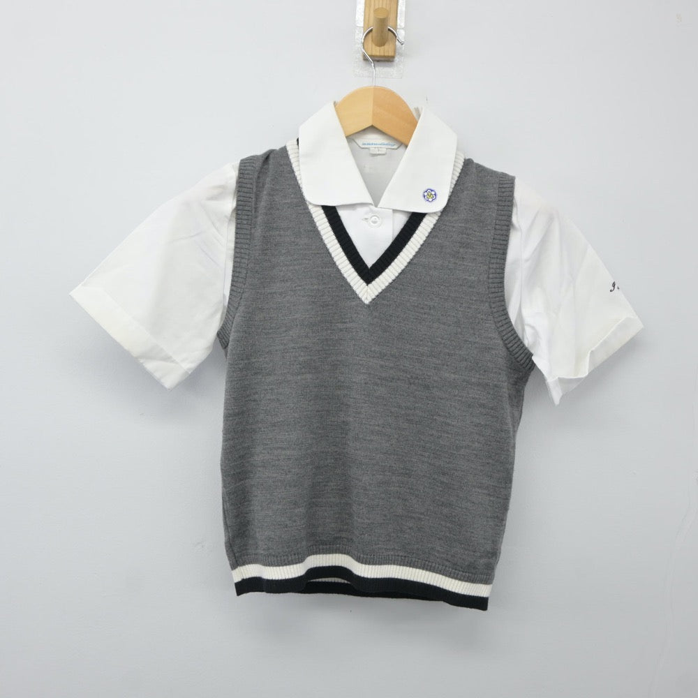 【中古制服】岩手県 岩手女子高等学校 女子制服 2点（ニットベスト・シャツ）sf024912【リサイクル学生服】 中古制服通販パレイド