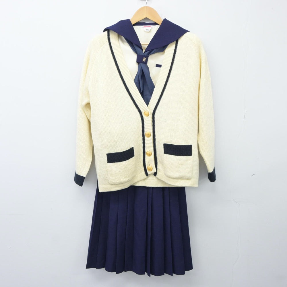 【中古制服】鹿児島県 池田学園中学校・高等学校 女子制服 5点（セーラー服・ニット・スカート）sf024969【リサイクル学生服】 中古
