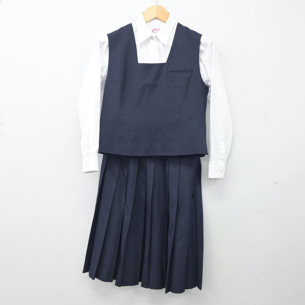 【中古制服】北海道 札幌市立中央中学校 女子制服 3点（ベスト・シャツ・スカート）sf024971【リサイクル学生服】 中古制服通販パレイド