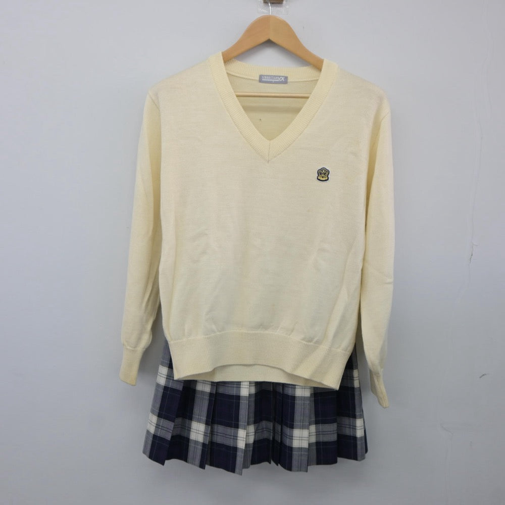 【中古制服】徳島県 板野高等学校 女子制服 2点(ニット・スカート)sf025133【リサイクル学生服】 中古制服通販パレイド