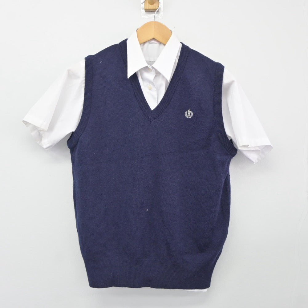 【中古制服】高知県 高知中央高等学校 女子制服 2点（シャツ・ニットベスト）sf025179【リサイクル学生服】 中古制服通販パレイド
