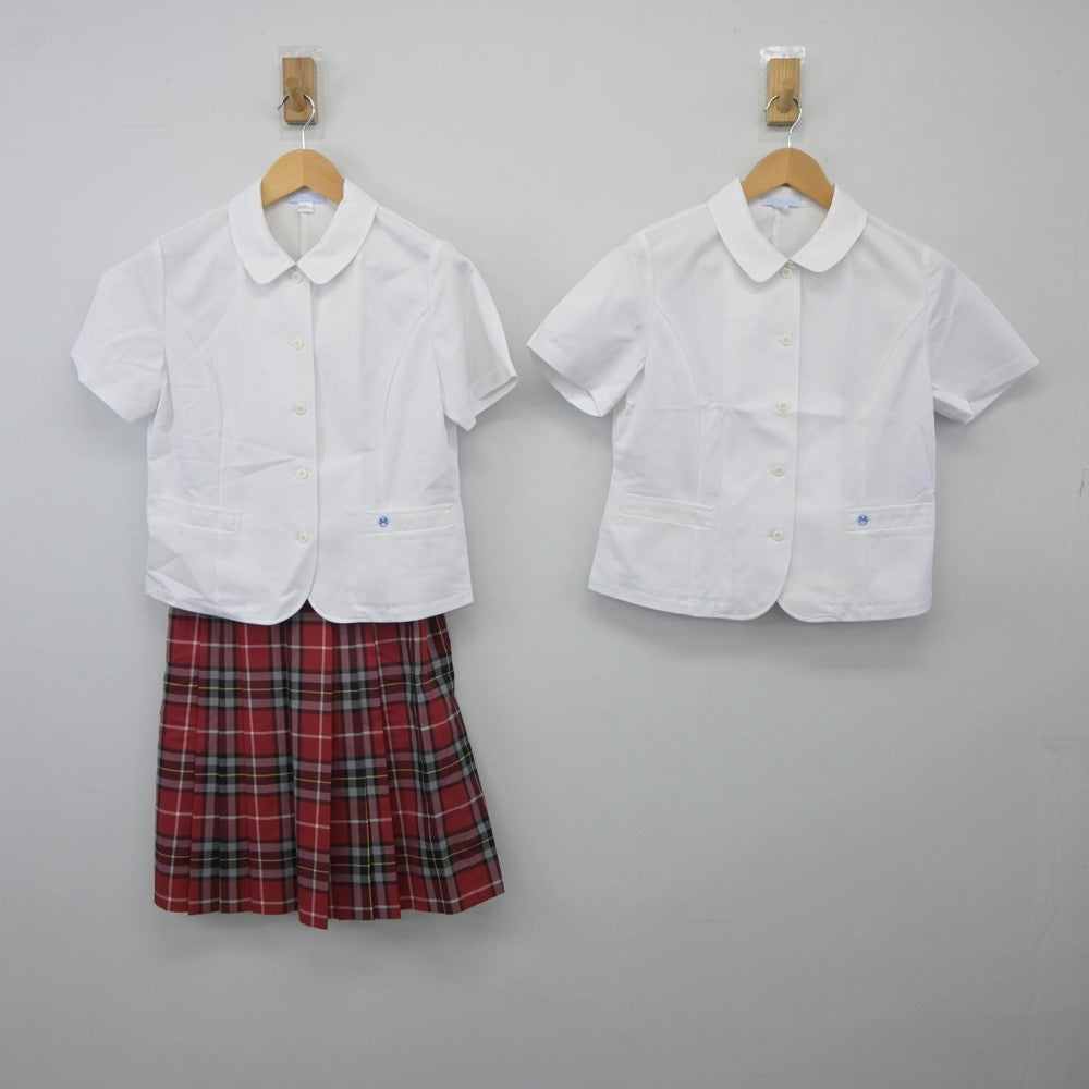 【中古制服】熊本県 熊本マリスト学園中学校 女子制服 3点（シャツ・スカート）sf025252【リサイクル学生服】 中古制服通販パレイド
