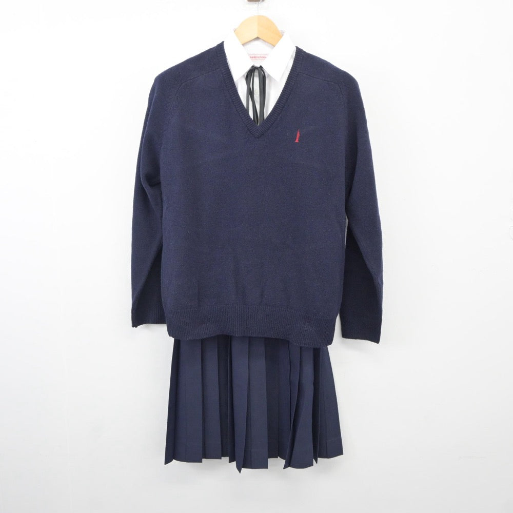 【中古制服】愛媛県 松山市立内宮中学校 女子制服 3点（シャツ・ニット・スカート）sf025285【リサイクル学生服】 中古制服通販パレイド