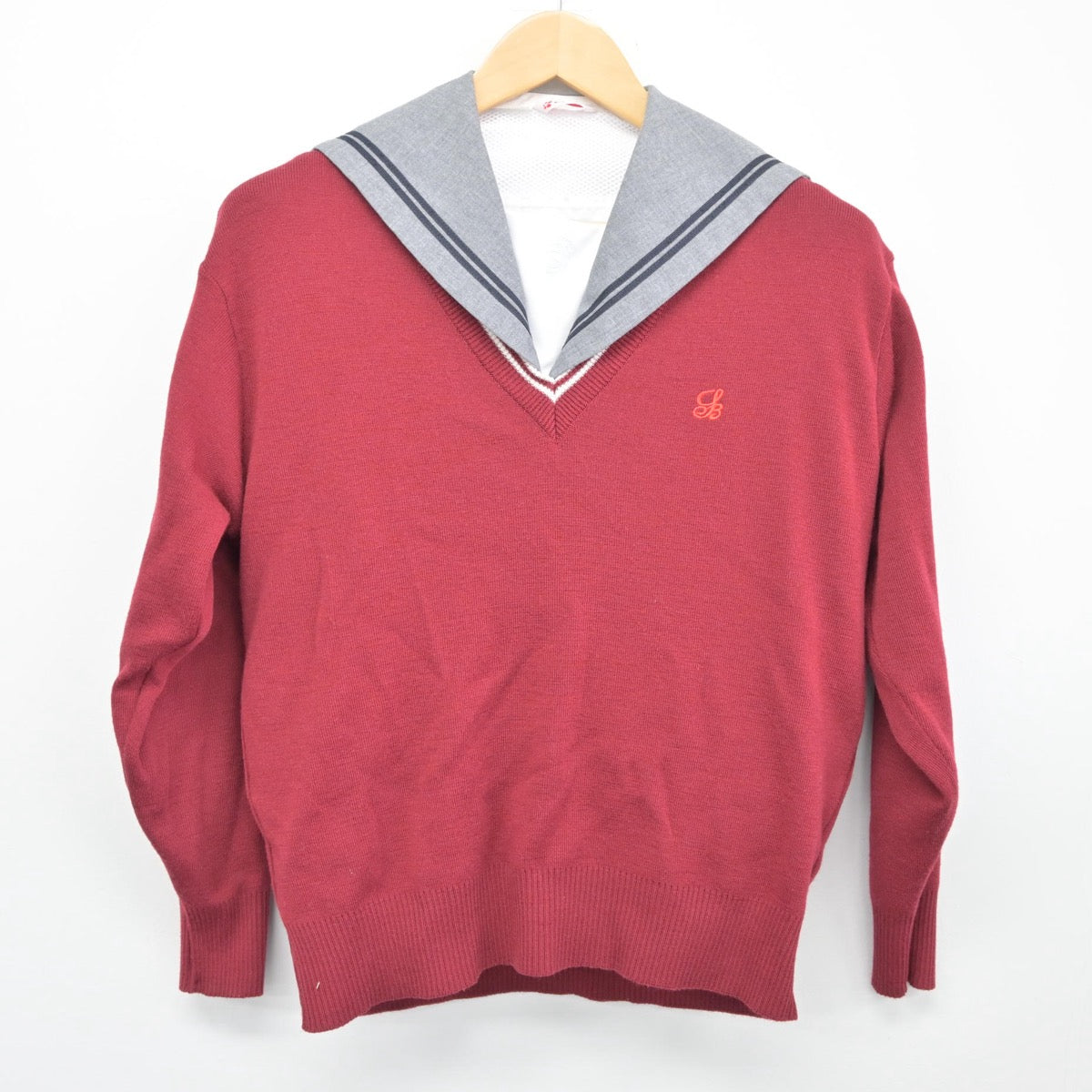 【中古制服】愛媛県 済美高等学校 女子制服 2点（ニット・セーラー服）sf025587【リサイクル学生服】 中古制服通販パレイド