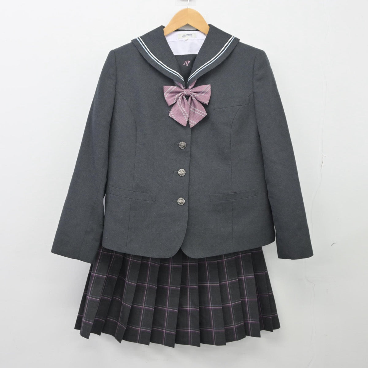【中古制服】広島県 広島桜が丘高等学校 女子制服 5点(ブレザー・ニット・セーラー服・スカート)sf025620【リサイクル学生服】 中古