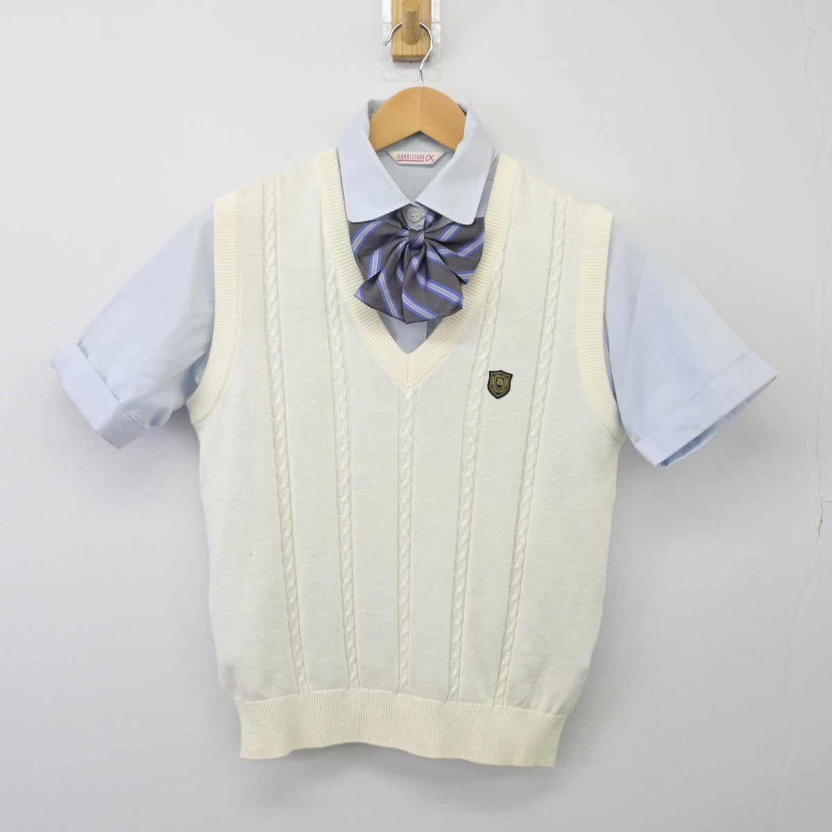 【中古制服】大阪府 大商学園高等学校 女子制服 3点（シャツ・ニットベスト）sf025743【リサイクル学生服】 中古制服通販パレイド