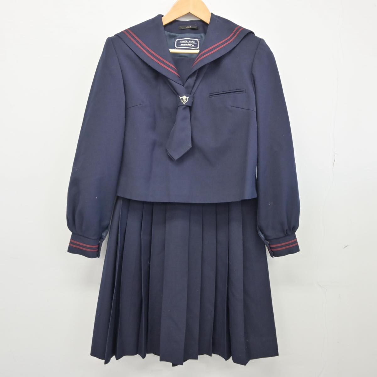 【中古制服】埼玉県 東中学校 女子制服 3点（セーラー服・スカート）sf026015【リサイクル学生服】 中古制服通販パレイド