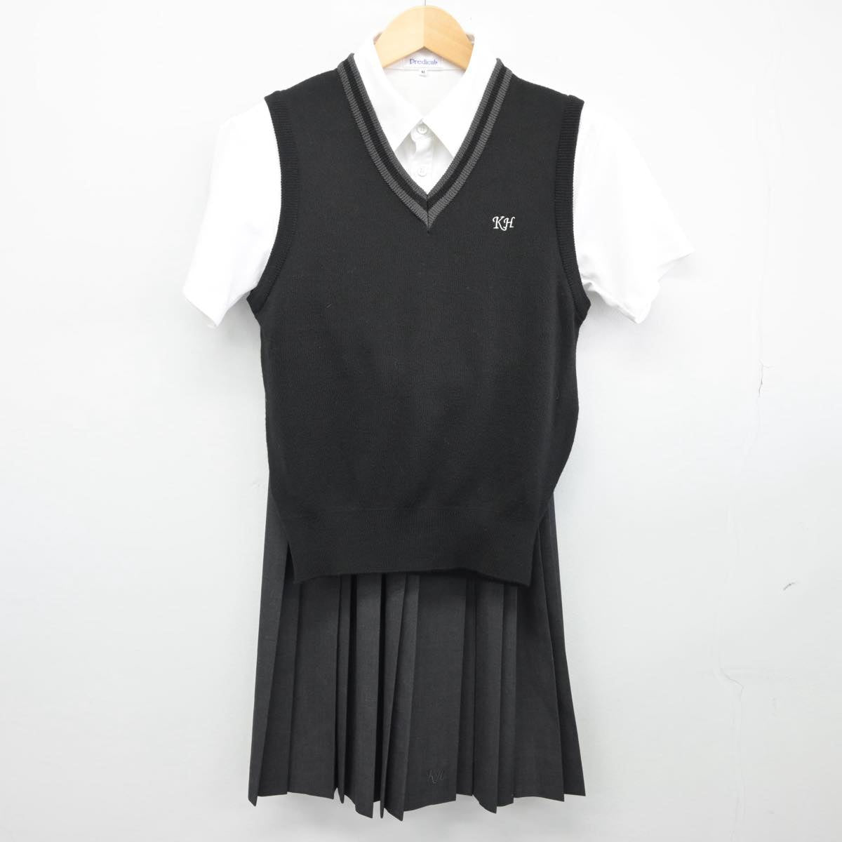 【中古制服】埼玉県 越初雁高等学校 女子制服 3点（ニットベスト・シャツ・スカート）sf027728【リサイクル学生服】 中古制服通販パレイド