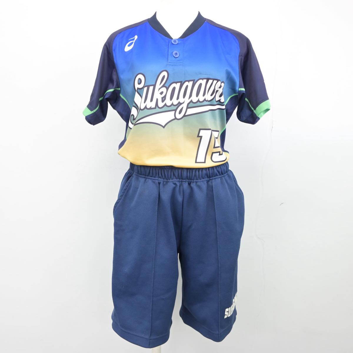 【中古制服】福島県 須賀川高等学校ソフトボール部ユニフォーム 女子制服 2点（部活ユニフォーム 上・部活ユニフォーム 下）sf027966