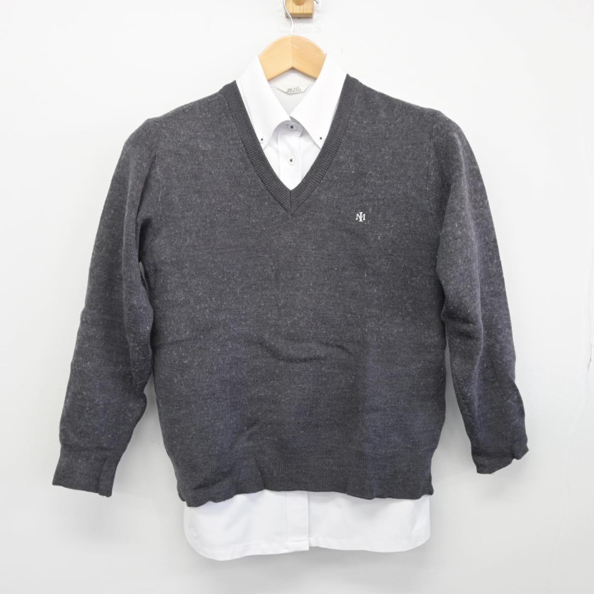 【中古制服】愛媛県 今治明徳高等学校 女子制服 2点（シャツ・ニット）sf028050【リサイクル学生服】 中古制服通販パレイド