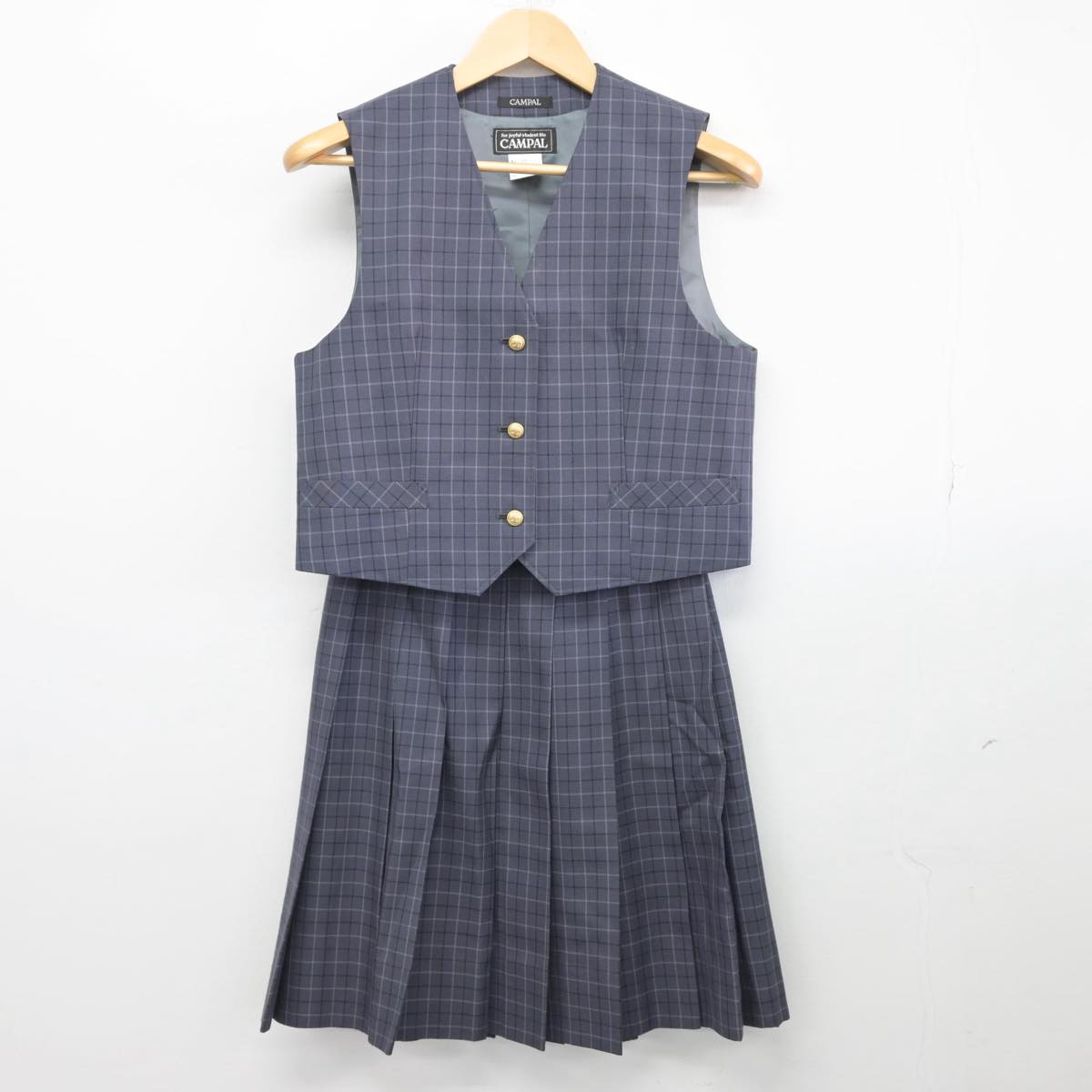 【中古制服】神奈川県 横浜市立泉ヶ丘中学校 女子制服 2点（ベスト・スカート）sf028113【リサイクル学生服】 中古制服通販パレイド