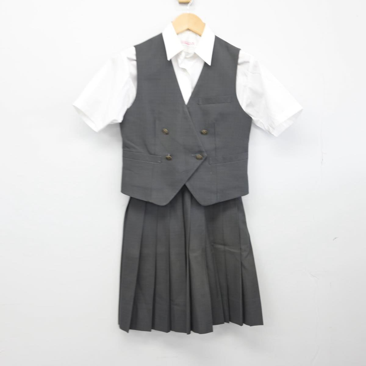 【中古制服】神奈川県 野川中学校 女子制服 3点(ベスト・シャツ・スカート)sf028860【リサイクル学生服】 中古制服通販パレイド