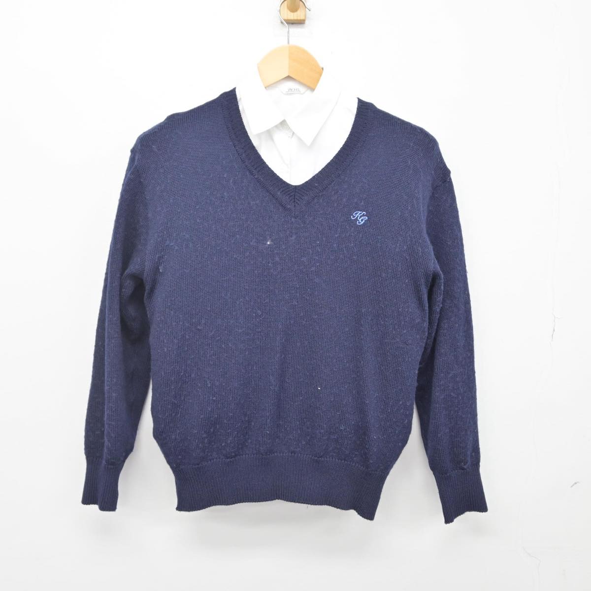 【中古】千葉県 敬愛学園高等学校 女子制服 2点（ニット・シャツ）sf029319 中古制服通販パレイド