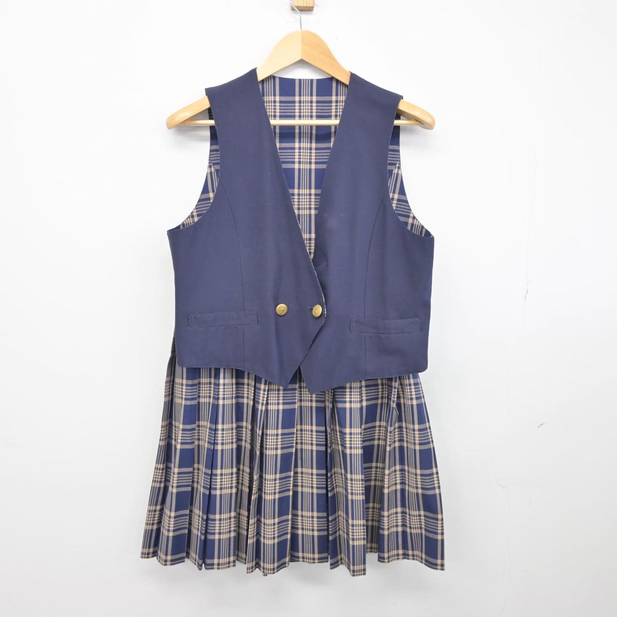 【中古】埼玉県 山村学園高等学校 女子制服 2点（ベスト・スカート）sf029977 中古制服通販パレイド