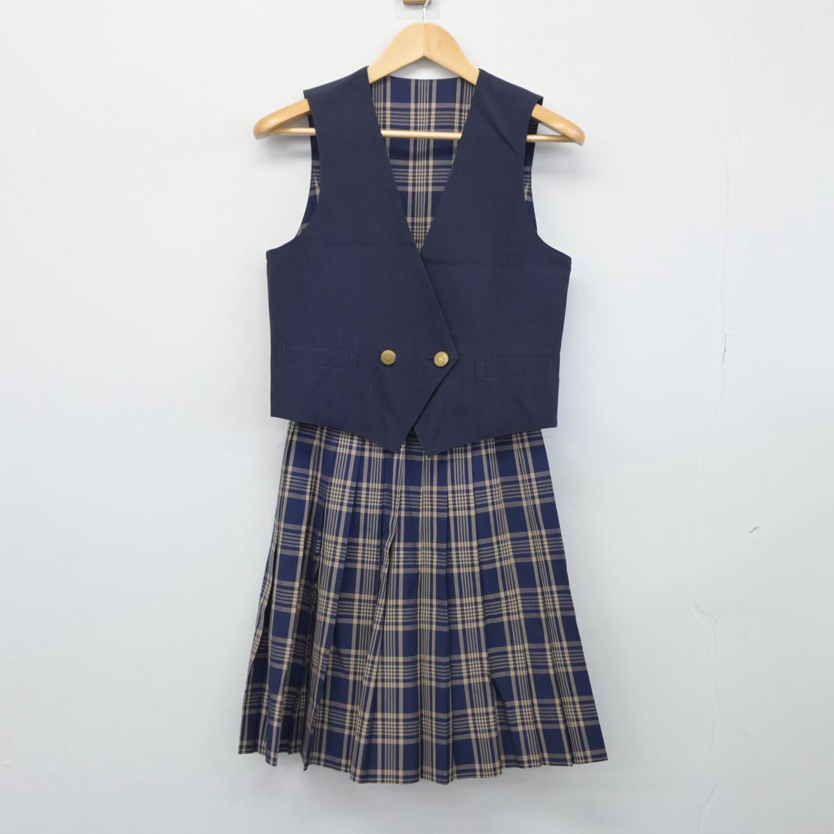 【中古】埼玉県 山村学園高等学校 女子制服 2点（ベスト・スカート）sf030105 中古制服通販パレイド