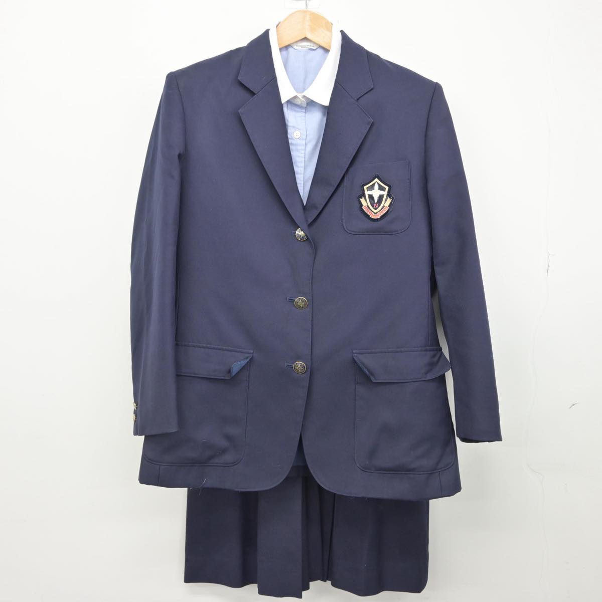 【中古】福島県 日本大学東北高等学校 女子制服 4点(ブレザー・シャツ・ベスト・スカート)sf030380 中古制服通販パレイド