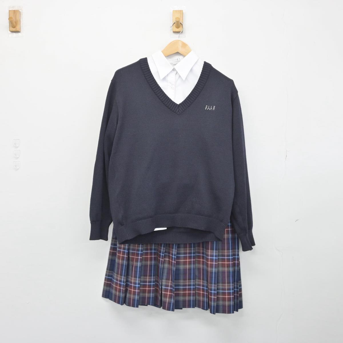 【中古】東京都 共立女子第二中学校高等学校 女子制服 3点（ニット・シャツ・スカート）sf030636 中古制服通販パレイド