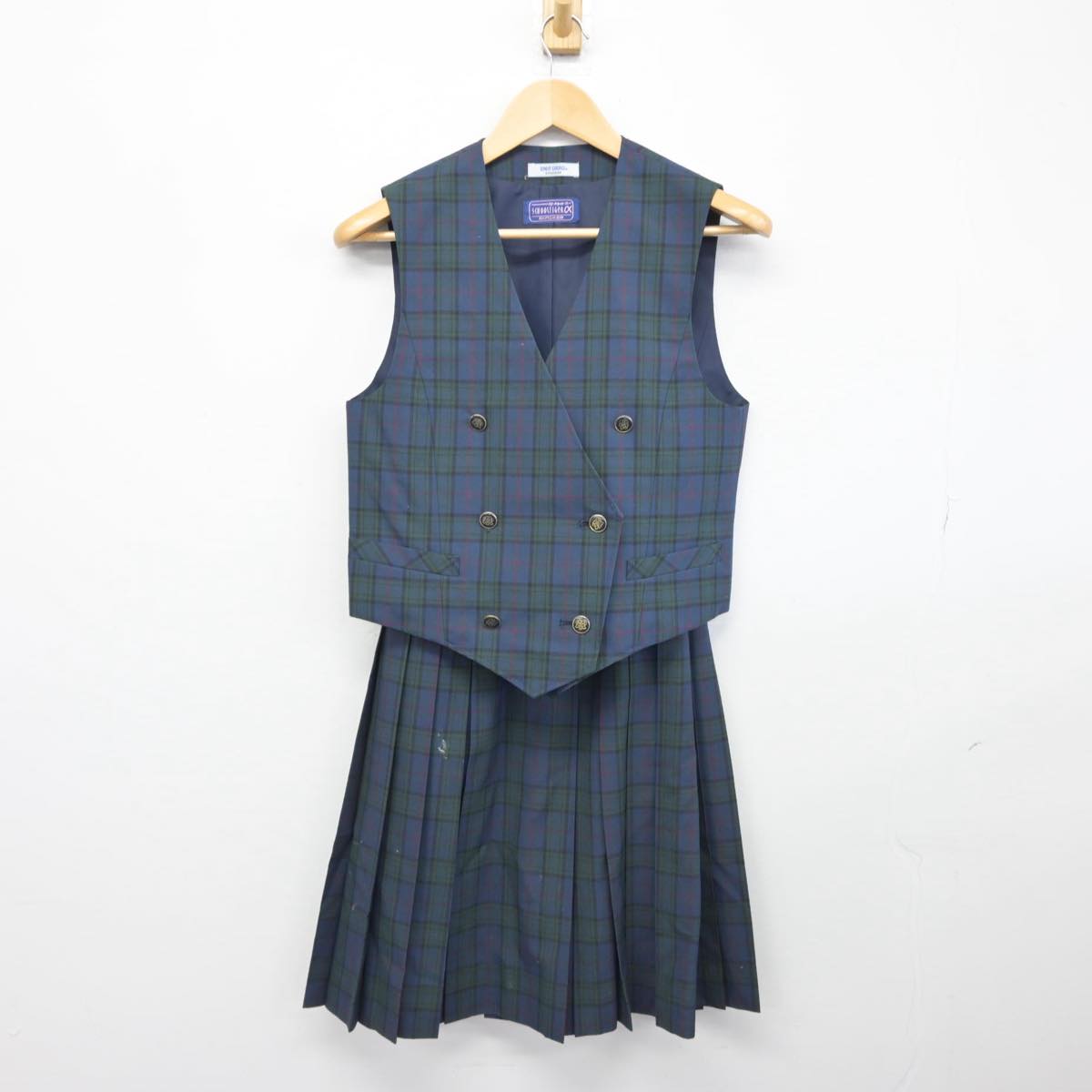 【中古】京都府 福知山私立淑徳高等学校 女子制服 2点（ベスト・スカート）sf031560 中古制服通販パレイド