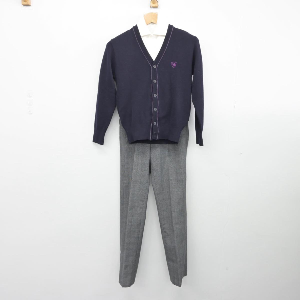 【中古】愛知県 愛知工業大学名電中学校 男子制服 3点（ニット・シャツ・ズボン）sf031760 中古制服通販パレイド