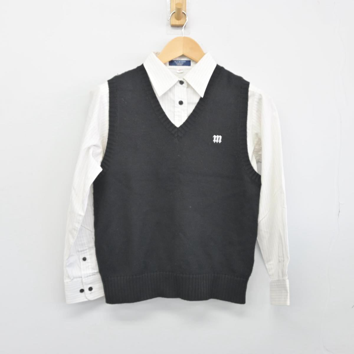 【中古】宮城県 東北生活文化大学高等学校 女子制服 3点(ニットベスト・シャツ)sf031826 中古制服通販パレイド