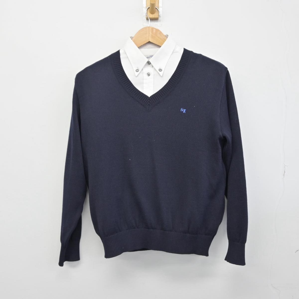【中古】千葉県 日本体育大学柏高等学校 女子制服 3点(ニット・シャツ)sf032020 中古制服通販パレイド