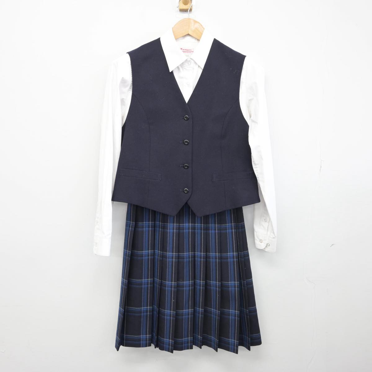【中古】東京都 東京家政大学附属女子高等学校 女子制服 3点（ベスト・シャツ・スカート）sf032038 中古制服通販パレイド