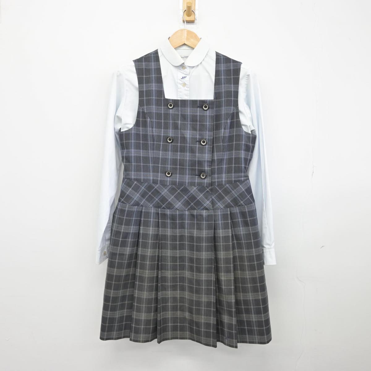 【中古】茨城県 那珂湊高等学校 女子制服 2点（シャツ・ジャンパースカート）sf032179 中古制服通販パレイド