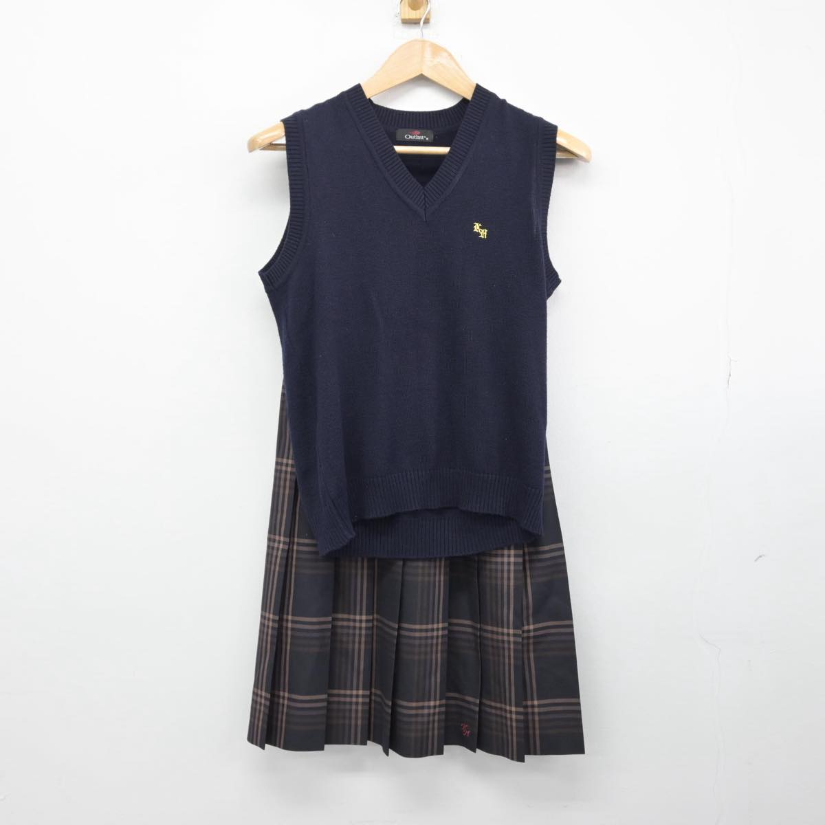 【中古】千葉県 柏の葉高等学校 女子制服 2点（ニットベスト・スカート）sf032204 中古制服通販パレイド