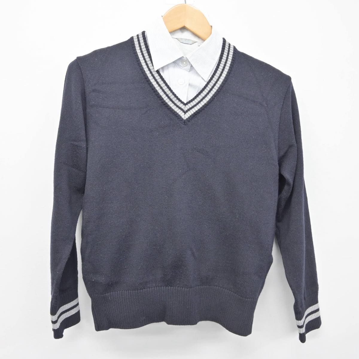 【中古】東京都 品川エトワール女子高等学校 女子制服 2点（シャツ・ニット）sf032463 中古制服通販パレイド