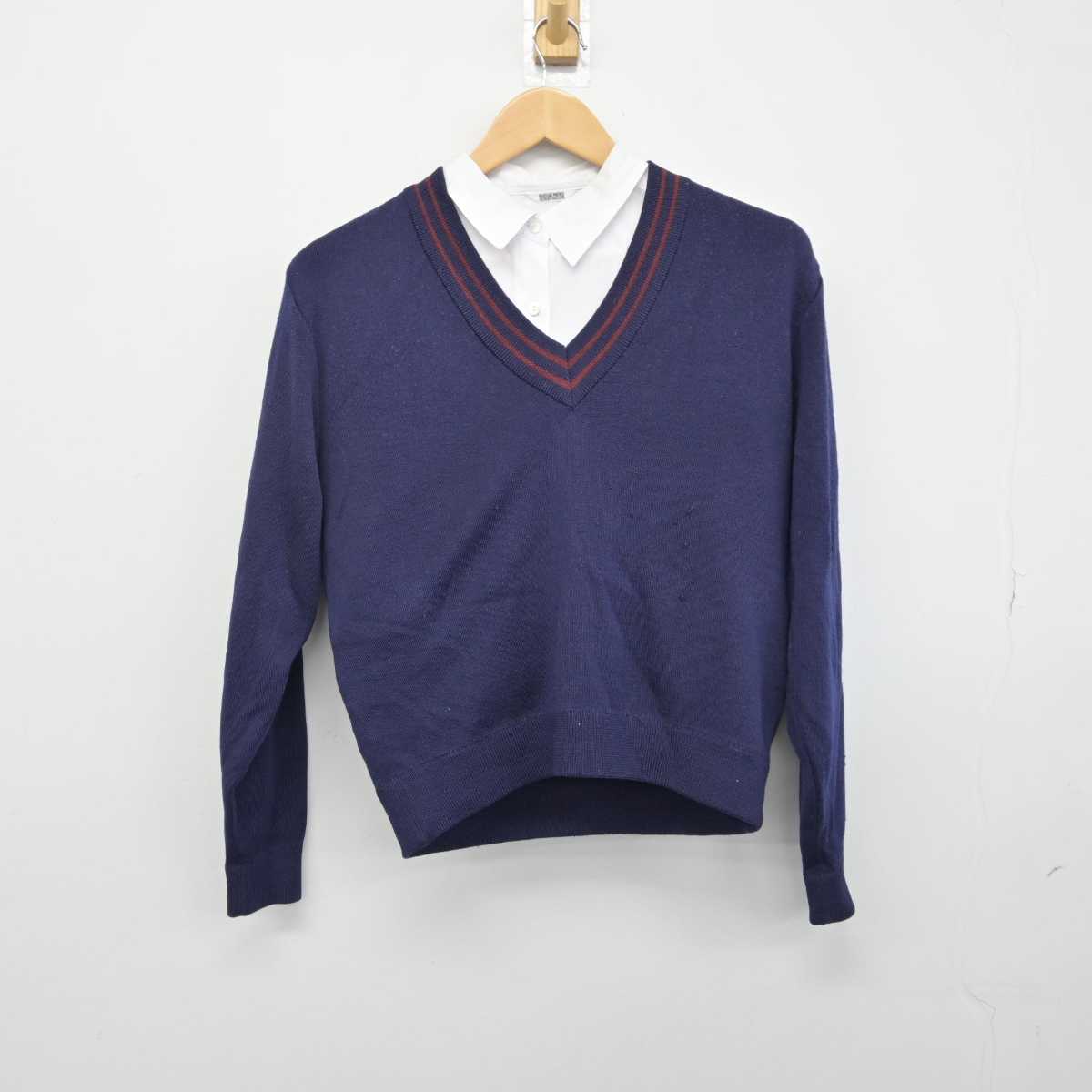 【中古】愛知県 星城高等学校 女子制服 3点（ニット・シャツ）sf032649 中古制服通販パレイド