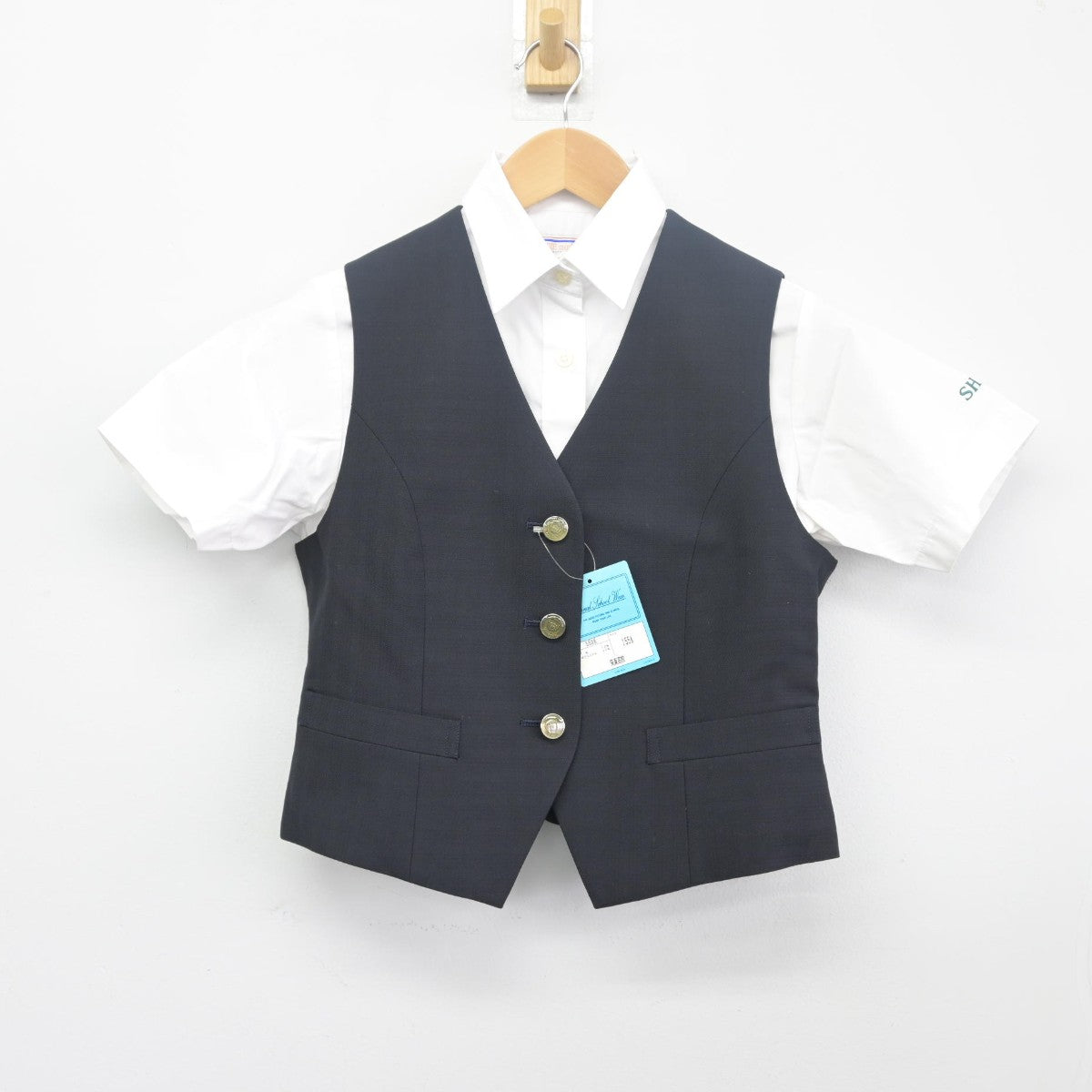 【中古】茨城県 常総学院中学高等学校 女子制服 2点(ベスト・シャツ)sf033500 中古制服通販パレイド