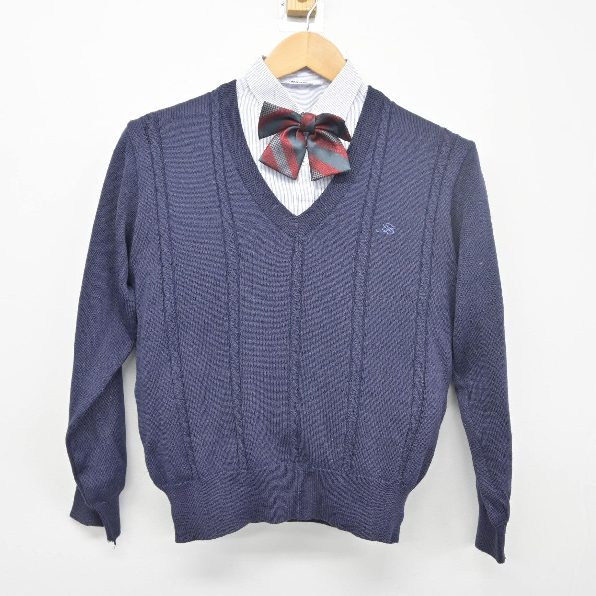 【中古】広島県 福山誠之館高等学校 女子制服 4点(シャツ・ニット)sf034078 中古制服通販パレイド