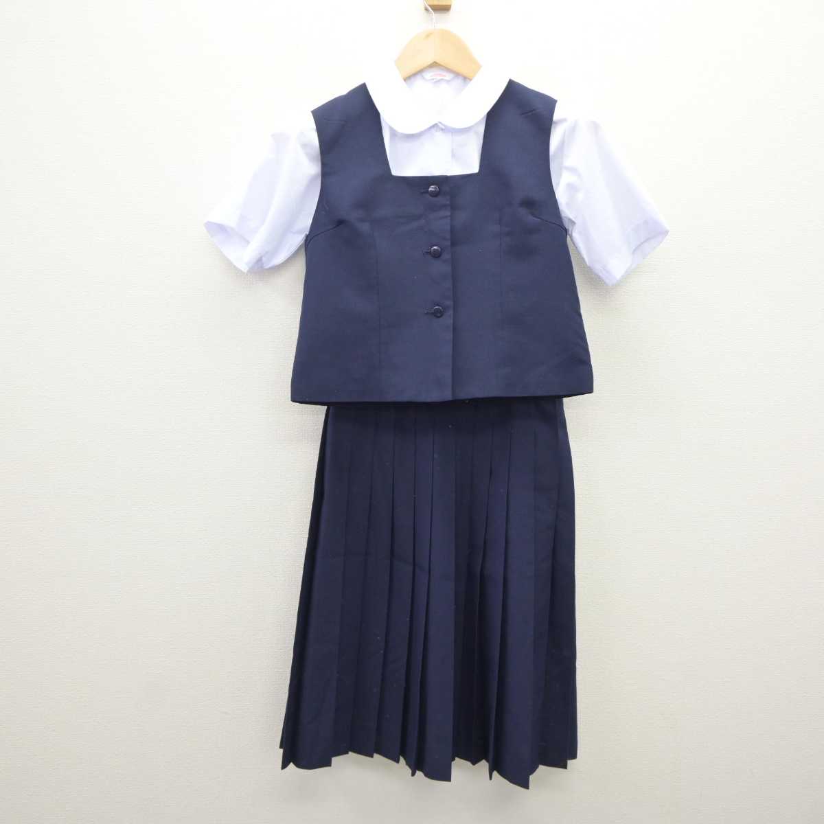 【中古】千葉県 千葉市立花園中学校 女子制服 3点（ベスト・シャツ・スカート）sf035494 中古制服通販パレイド