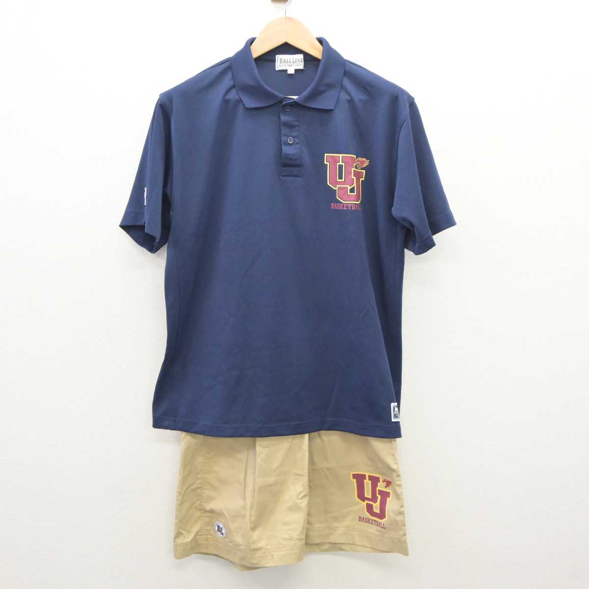【中古】埼玉県 浦和実業中学高等学校バスケ部ユニフォーム 男子制服 2点（部活ユニフォーム 上・部活ユニフォーム 下）sf035541