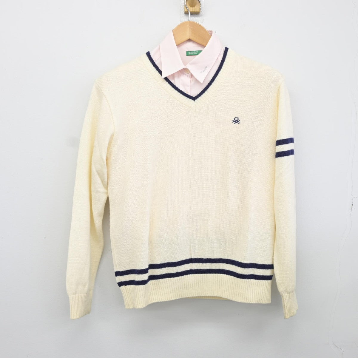 【中古】京都府 田辺高等学校 女子制服 2点(ニット・シャツ)sf036369 中古制服通販パレイド