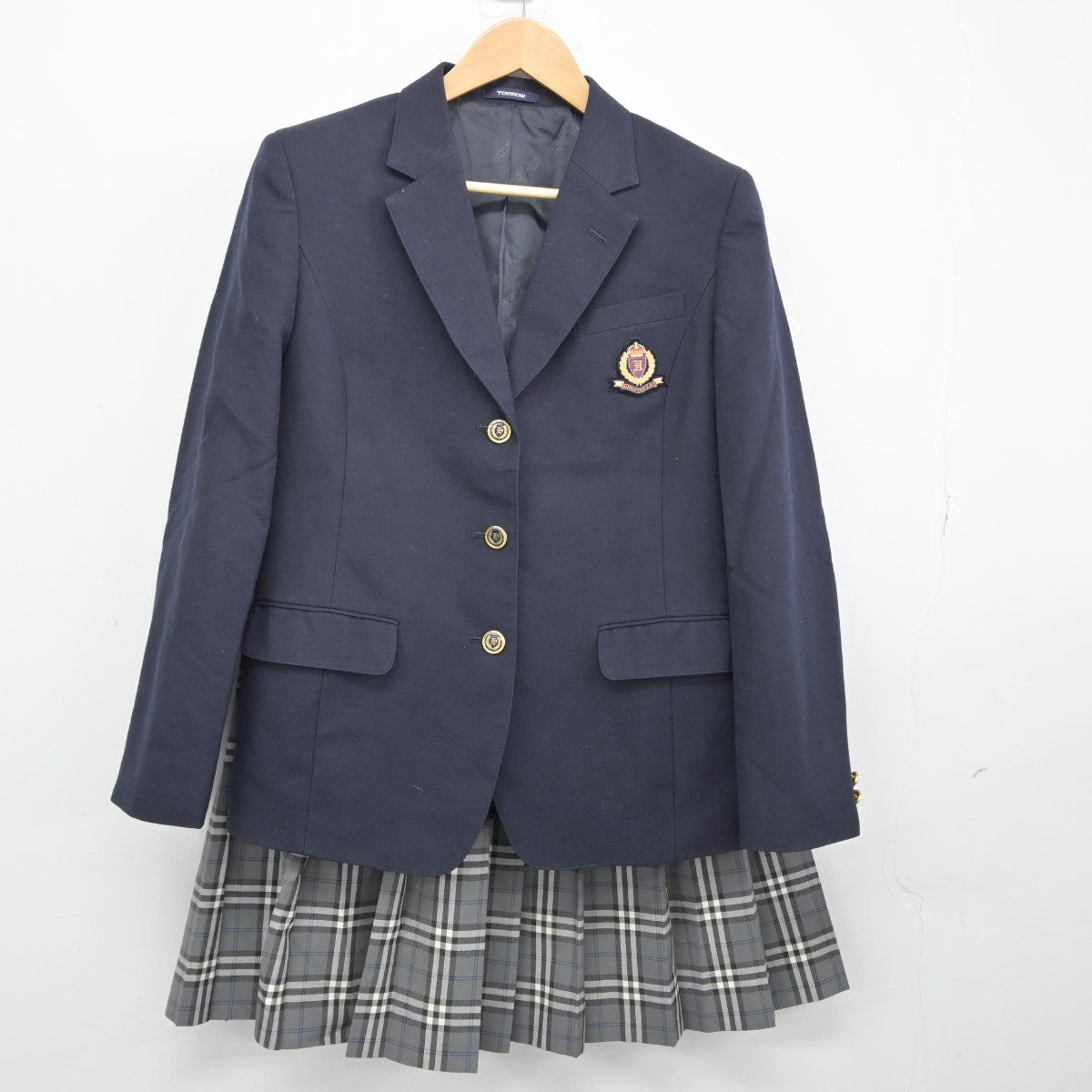 【中古】大阪府 阪南大学高等学校 女子制服 4点(ブレザー・ニットベスト・スカート)sf036481 中古制服通販パレイド