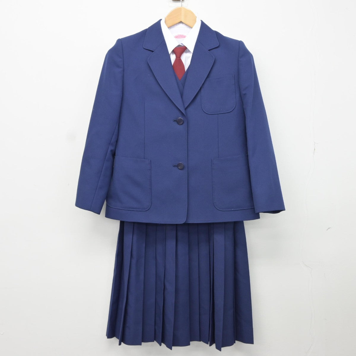 【中古】千葉県 若松中学校 女子制服 5点（ブレザー・シャツ・ベスト・スカート）sf037099 中古制服通販パレイド