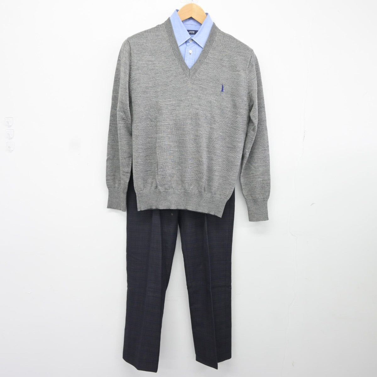 【中古】福岡県 福岡大学附属若葉高等学校 男子制服 3点（ニット・シャツ・ズボン）sf037701 中古制服通販パレイド