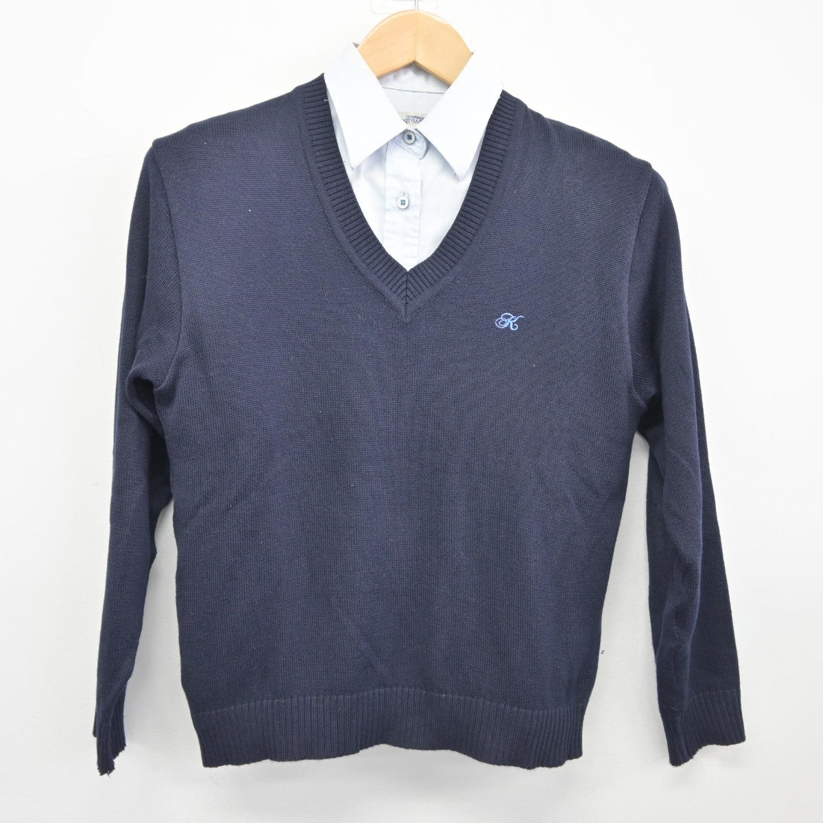 【中古】埼玉県 大宮開成高等学校 女子制服 2点(シャツ・ニット)sf037871 中古制服通販パレイド