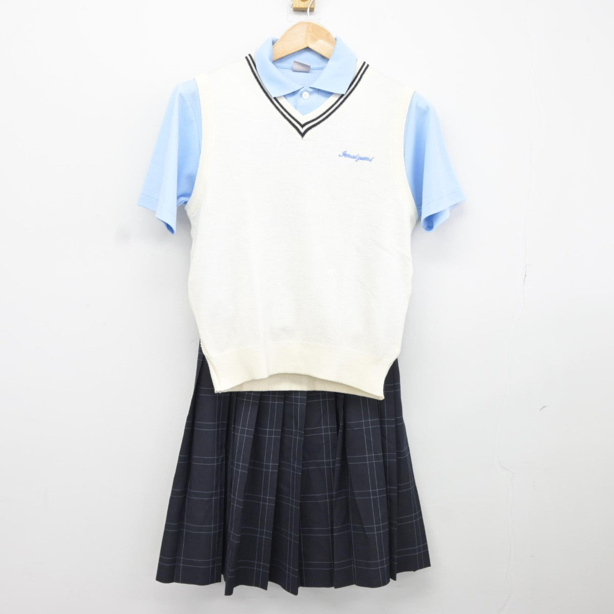 【中古】神奈川県 今泉中学校 女子制服 3点（シャツ・ニットベスト・スカート）sf038220 中古制服通販パレイド