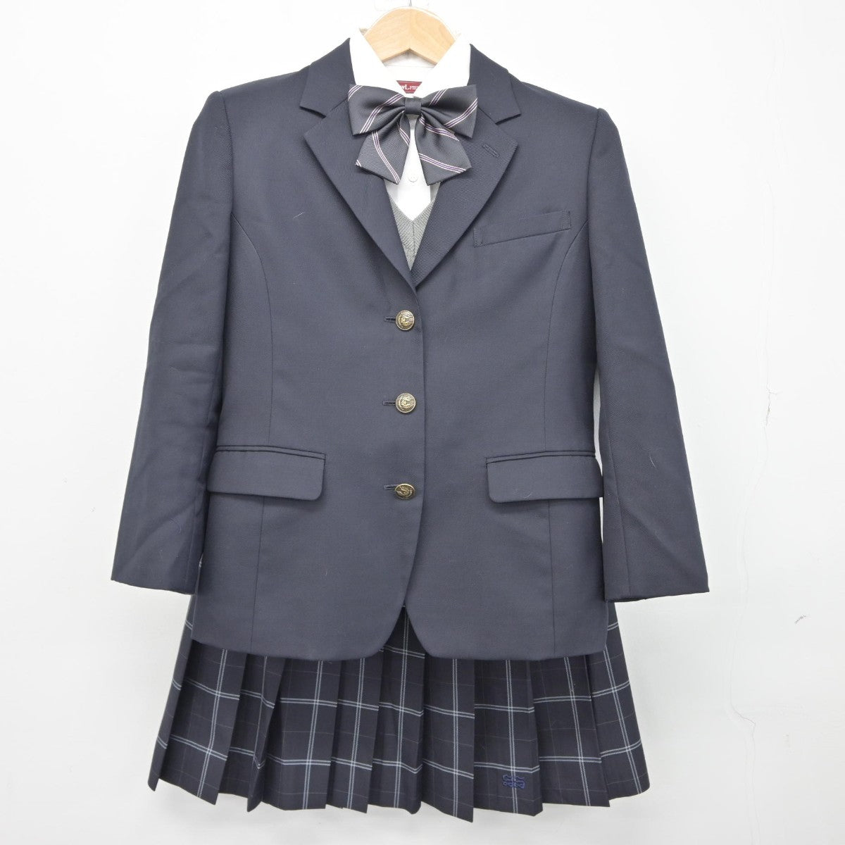 【中古】東京都 芝商業高等学校 女子制服 5点（ブレザー・ニット・シャツ・スカート）sf038318 中古制服通販パレイド